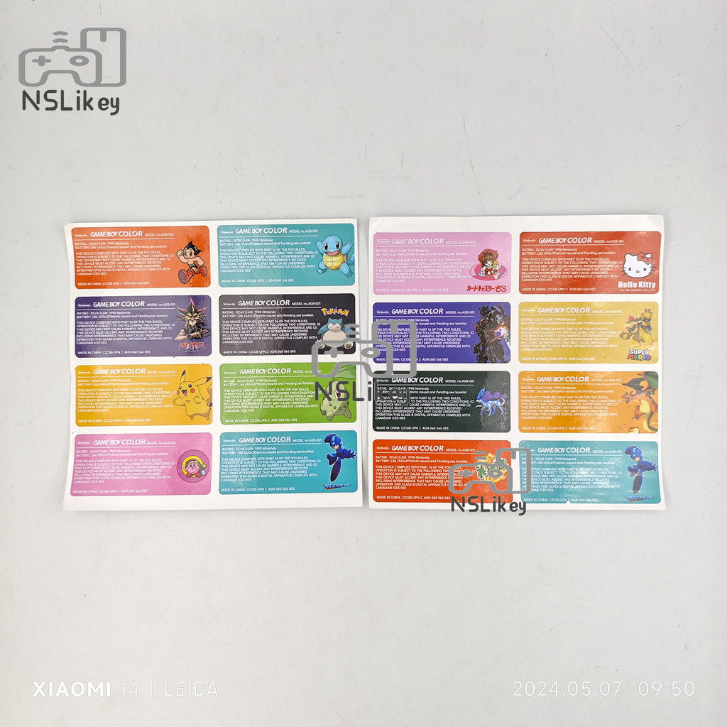 NSLikey 1set Back Tag Label Sticker Custom Design for Gameboy Color GBC ...