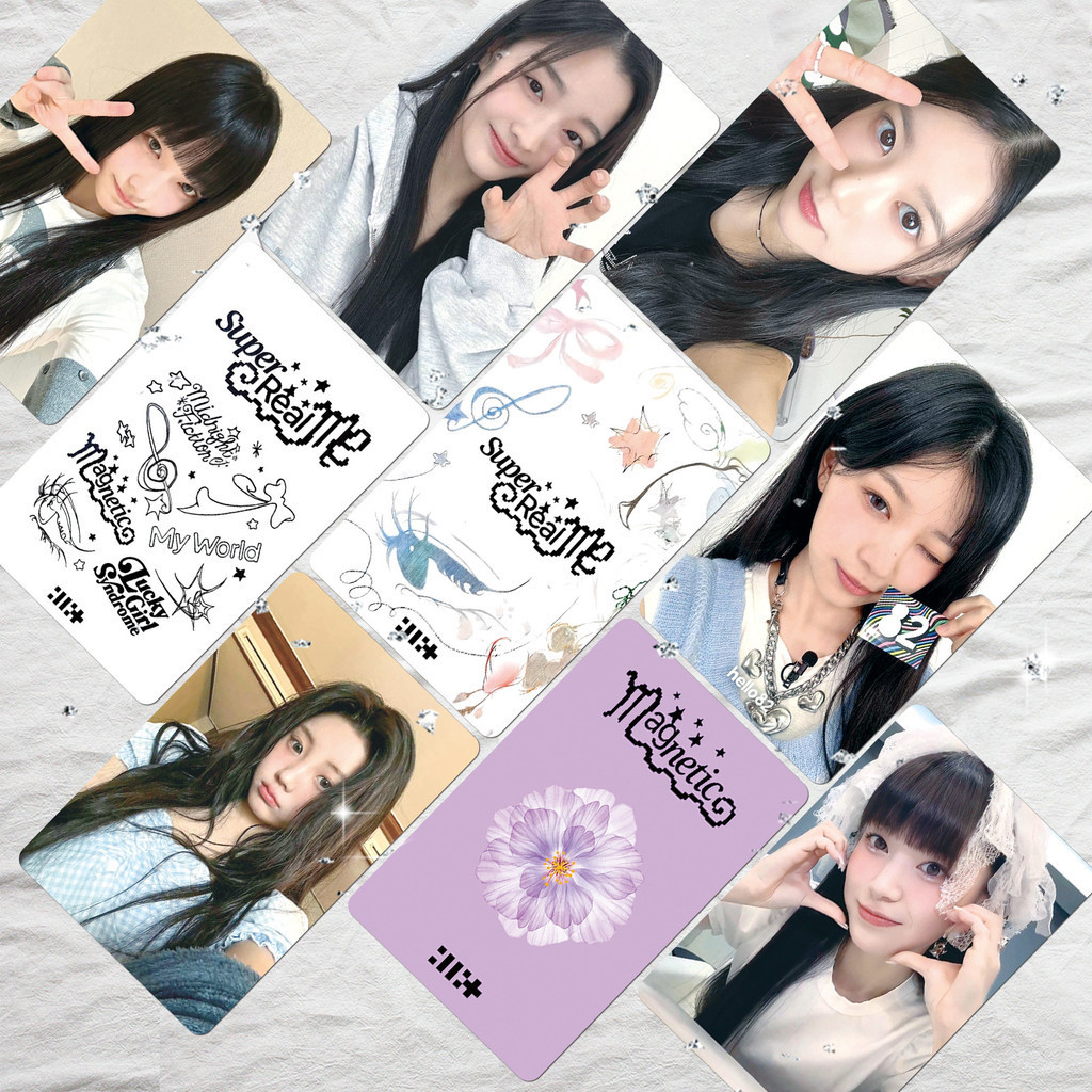 55pcs/box ILLIT Lomo Cards Magnetic Photocards SUPER REAL ME Album YUNAH MINJU MOKA WONHEE IROHA ...