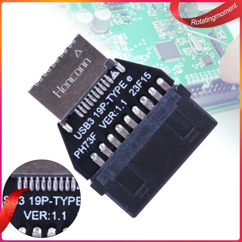 RotatingMoment USB 3.0 Internal Header To Type E Adapter 20pin/19pin USB 3.1 20 Pin Converter ...