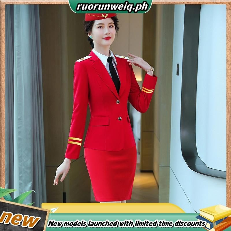 2023 Spring Autumn Flight Attendant Stewardess Suit Uniform ...