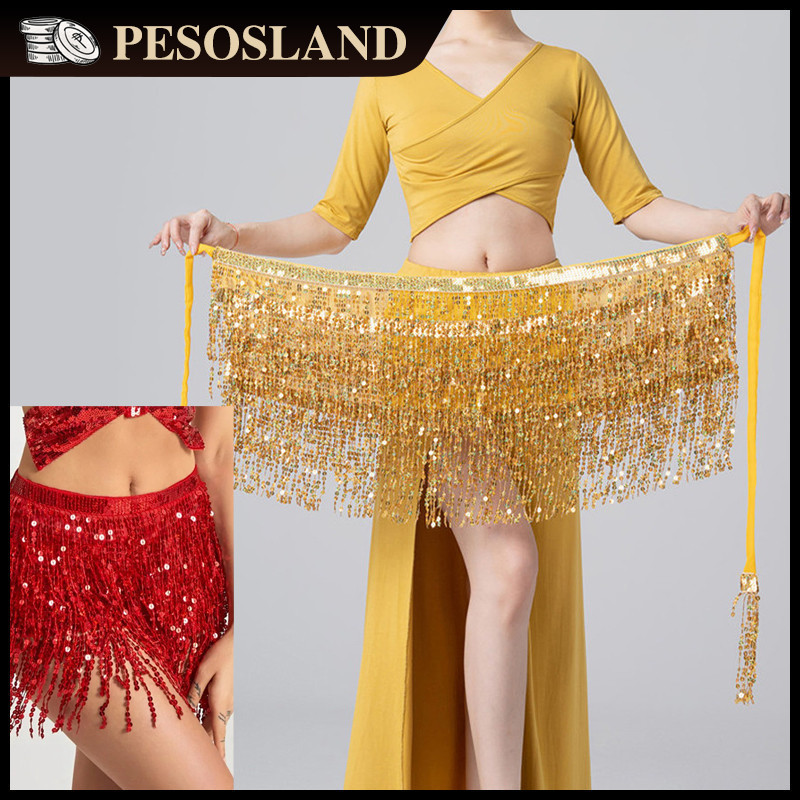 1Pcs Four Layers Tassel Fringe Hip Scarf Belly Dance Skirt Adjustable ...