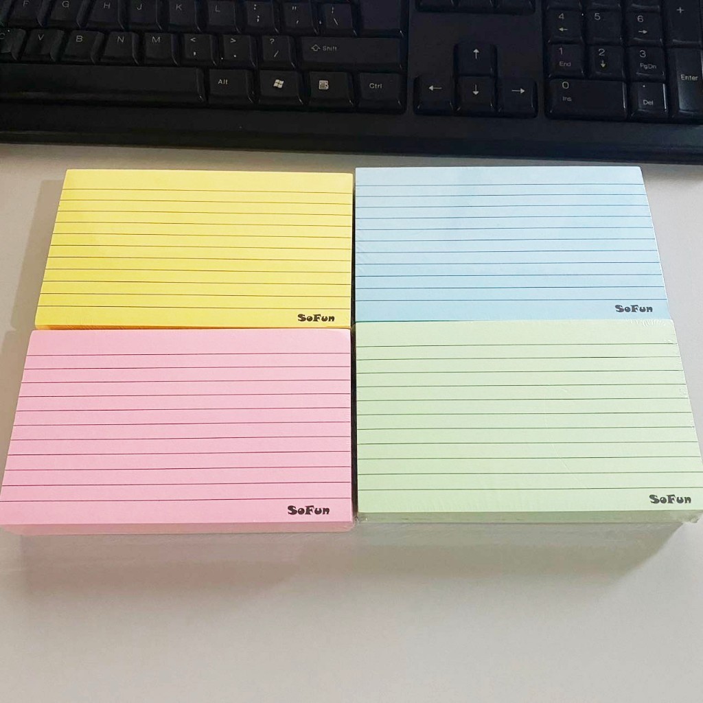 W&C Colored Index Card School Supplies 1/8 size 100 pcs per pack ...