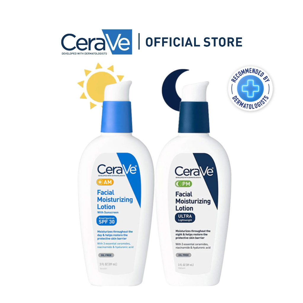 CeraVe AM Facial Moisturizing Lotion & PM Facial Moisturizing Lotion ...