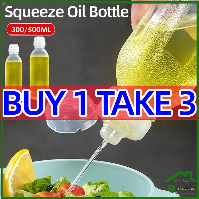 BUY 1 TAKE 3 Kitchen Squeeze Bottles Oil Bottle Clear Plastic Squeeze ...