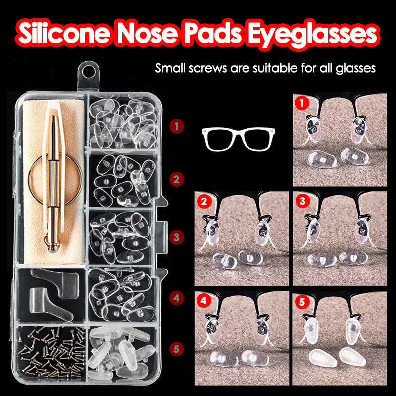 Eyeglasses Sunglasses Silicone Nose Pads Set Glasses Optical Repair Nut ...