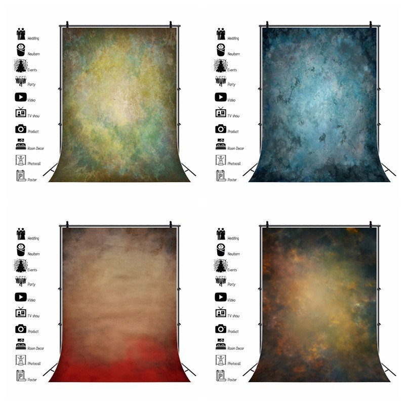 Vintage Style Solid Color Photography Backdrop with Tie-Dye Pattern for ...