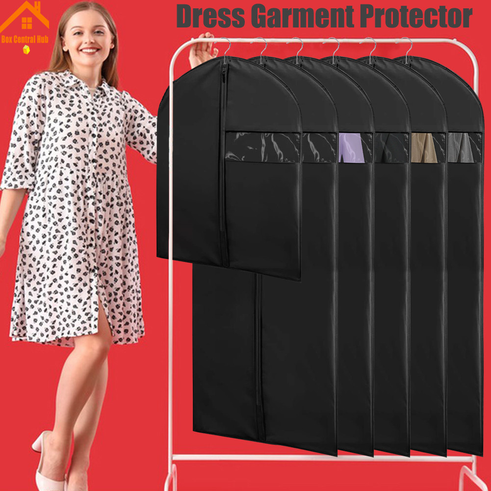 Dress Garment Protector Dust-proof Covers Zipper Dust Cover Black ...