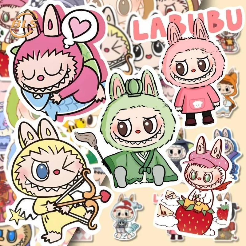 80 Pcs Cute Labubu Stickers - DIY Water Bottle Laptop Skateboard ...