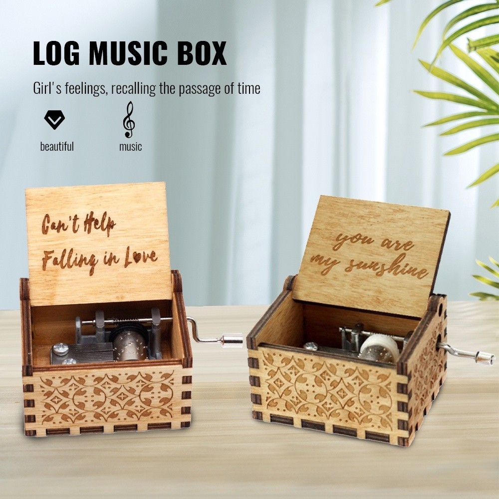 Hand-cranked Wooden Music Box You Are My Sunshine/Hand-made Music Box ...