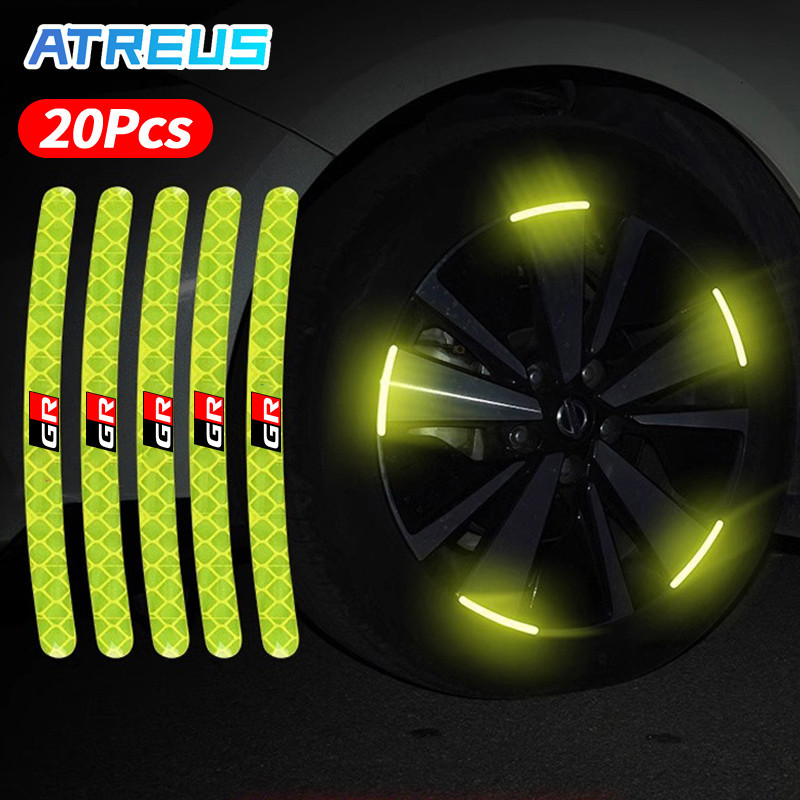 20Pcs Toyota GR Reflective Car Wheel Decorative Stripe Stickers Wheel ...