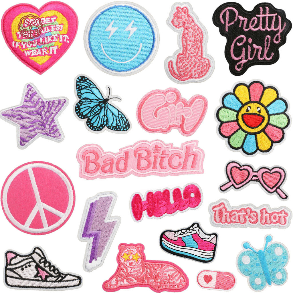 Pro Patch Store Colorful Flowers Letters Series DIY Embroidery Patches ...