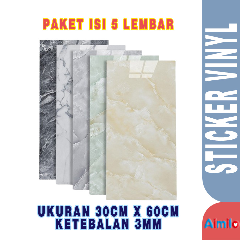 Package Contains 5 Sheets!! 30cm x 60cm Vinyl Marble Wall Wallpaper ...