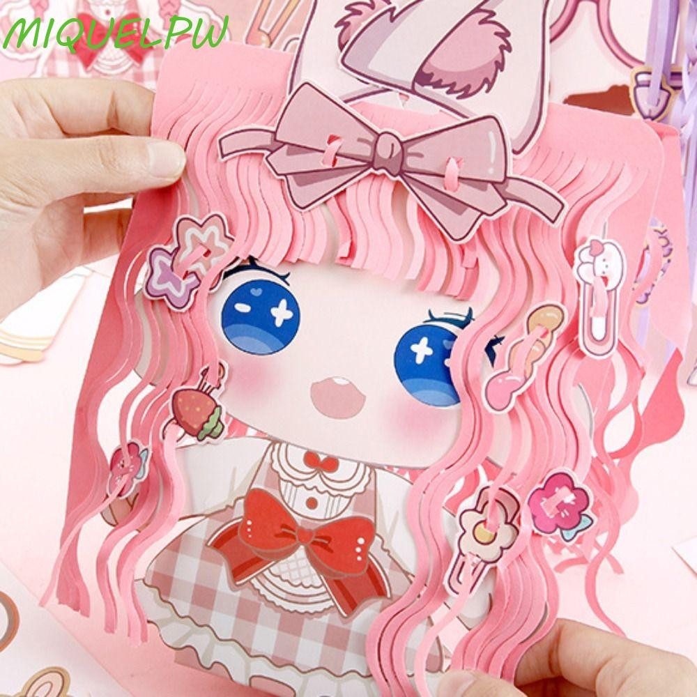 MIQUELPW DIY Paper Hairstyles Toy, Activity Montessori Girls Hair ...