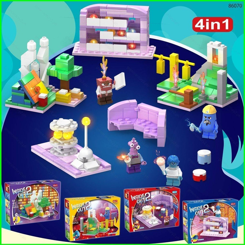 YG Inside Out 2 Building Blocks Sadness Joy Disgust Anger Model Dolls ...