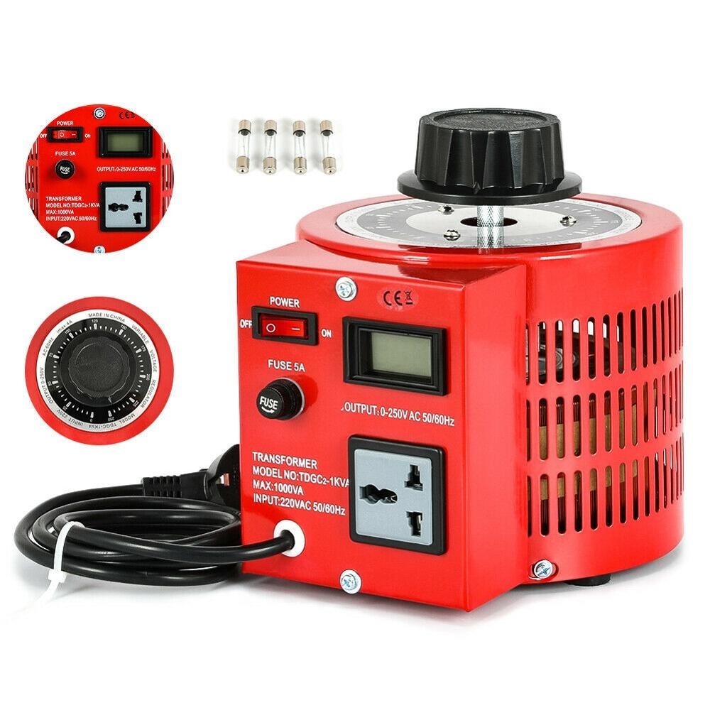 5 Amp/8 Amp Variac Variable Transformer 1000VA/2000VA Single Phase Max 0-250 AC Volt Output ...