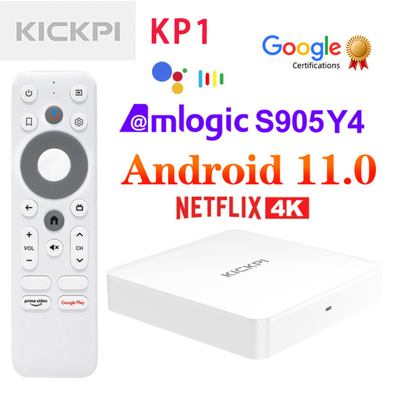 TV Box KICKPI KP1 Google TV Android 11 Amlogic S905Y4 Netflix Certification 4K 2GB 32GB AV1 ...