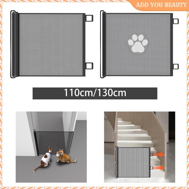 [Wishshopeefhx] Automatic Retractable Mesh Dog Gate Expandable Gate ...