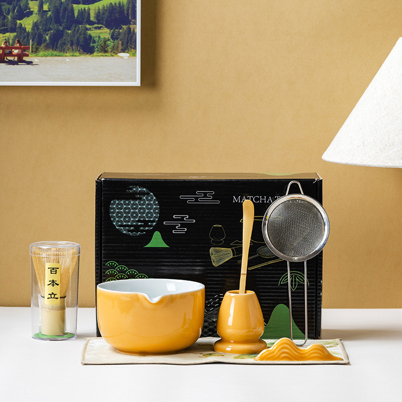 Japanese Matcha Bowl with Mouth Matcha Tool Set Matcha Brush Tea Shaker ...