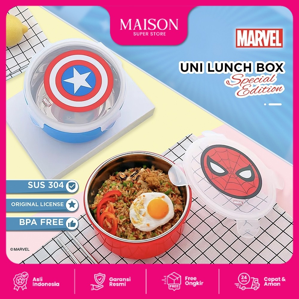 Goto Uni x Marvel Lunch Box Stainless Steel School Children's Dinner ...