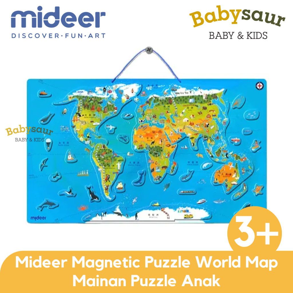 Mideer Magnetic Puzzle World Map Geography Advanced Teaching Aids ...