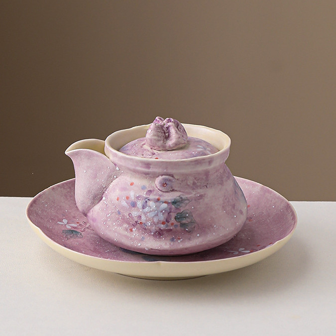 Hand-Painted Hydrangea Teapot Holder Colorful Series Hand-Painted Oil ...