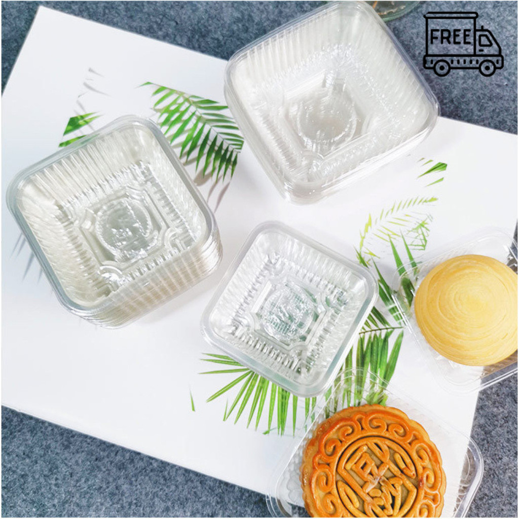 100pcs disposable plastic inner tray packaging box cookie cake box ...