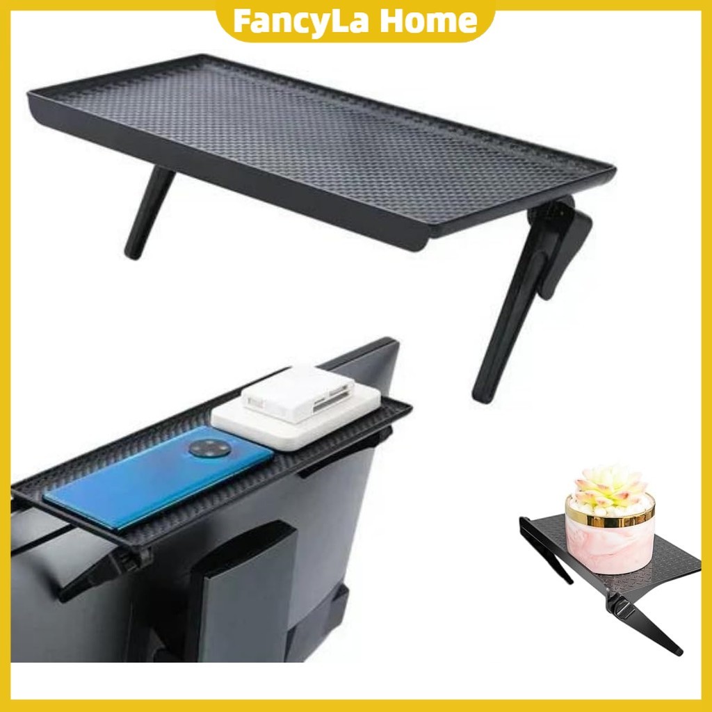 TV Top Shelf Screen Top Storage Stand, Black Computer Monitor Top ...