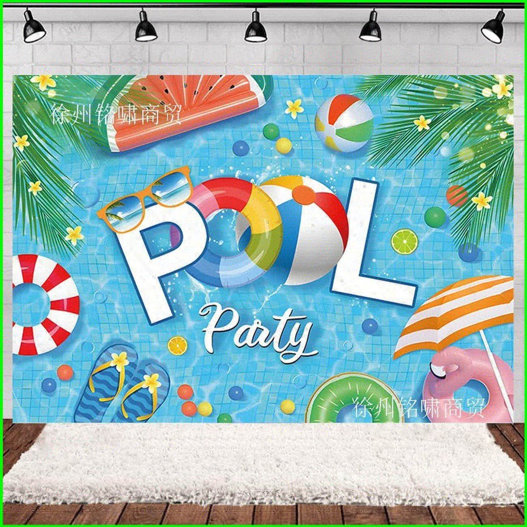 Summer pool Theme decoration Celebrate birthday Party Photo Photography ...