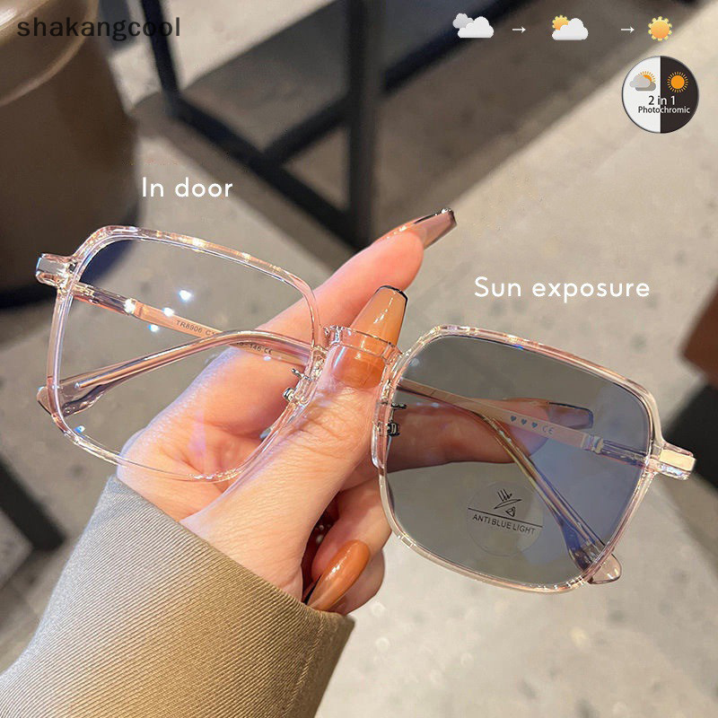SCPH New Photochromic Glasses Anti Blue Glasses Men Women Color ...