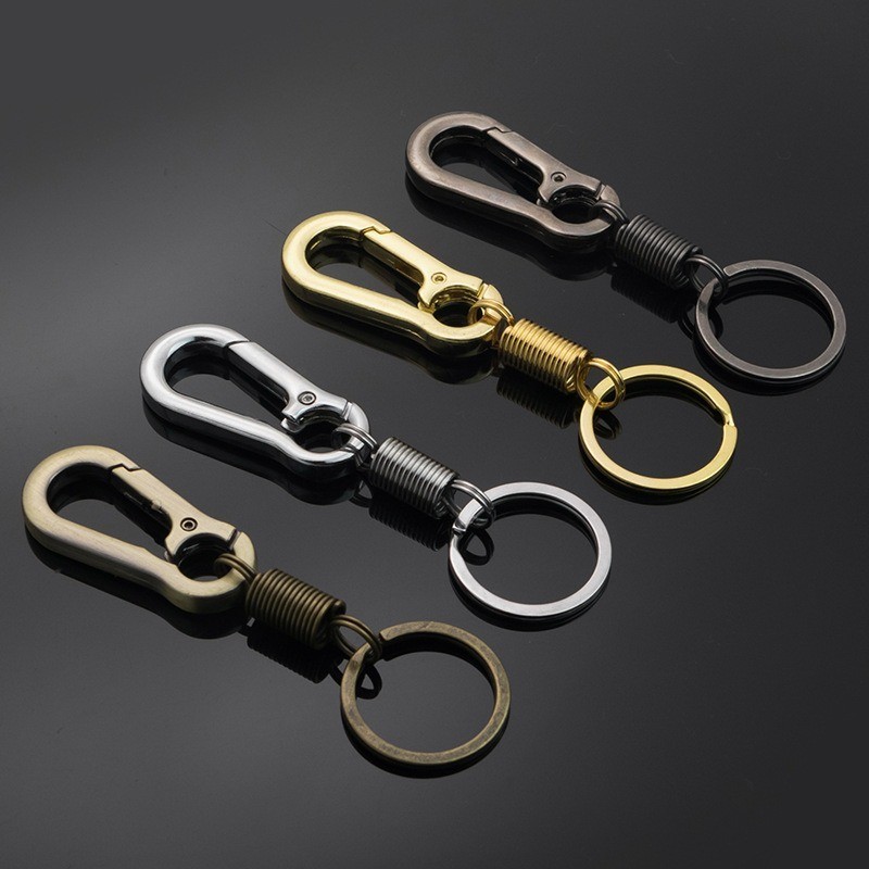 Metal Spring Keychain Retractable Carabiner Buckle Key Rings for Men ...
