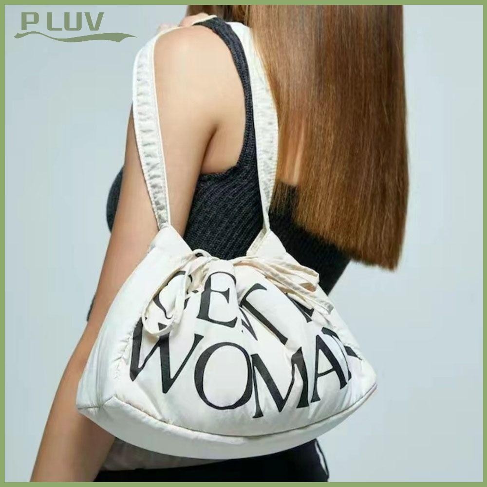 PLUVII Shoulder Bags, GentleWoman GW Letter Printing Semi Dumpling Bags ...