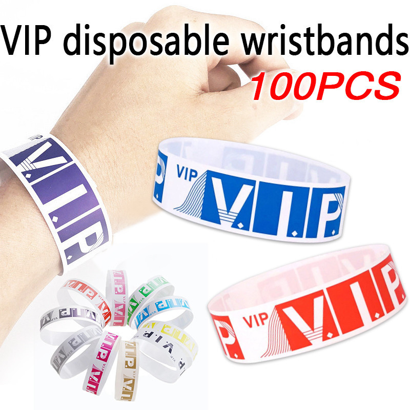 100pcs Vip Wristbands Waterproof Wristbands Disposable Events Wrist ...