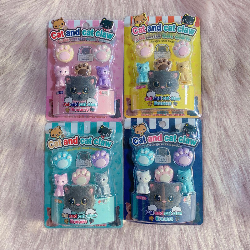 Cutie Cat and Cat Claw Eraser | Shopee Philippines