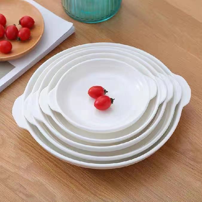 CH Ceramics Plain Dinner Plate - White with double ear | Shopee Philippines