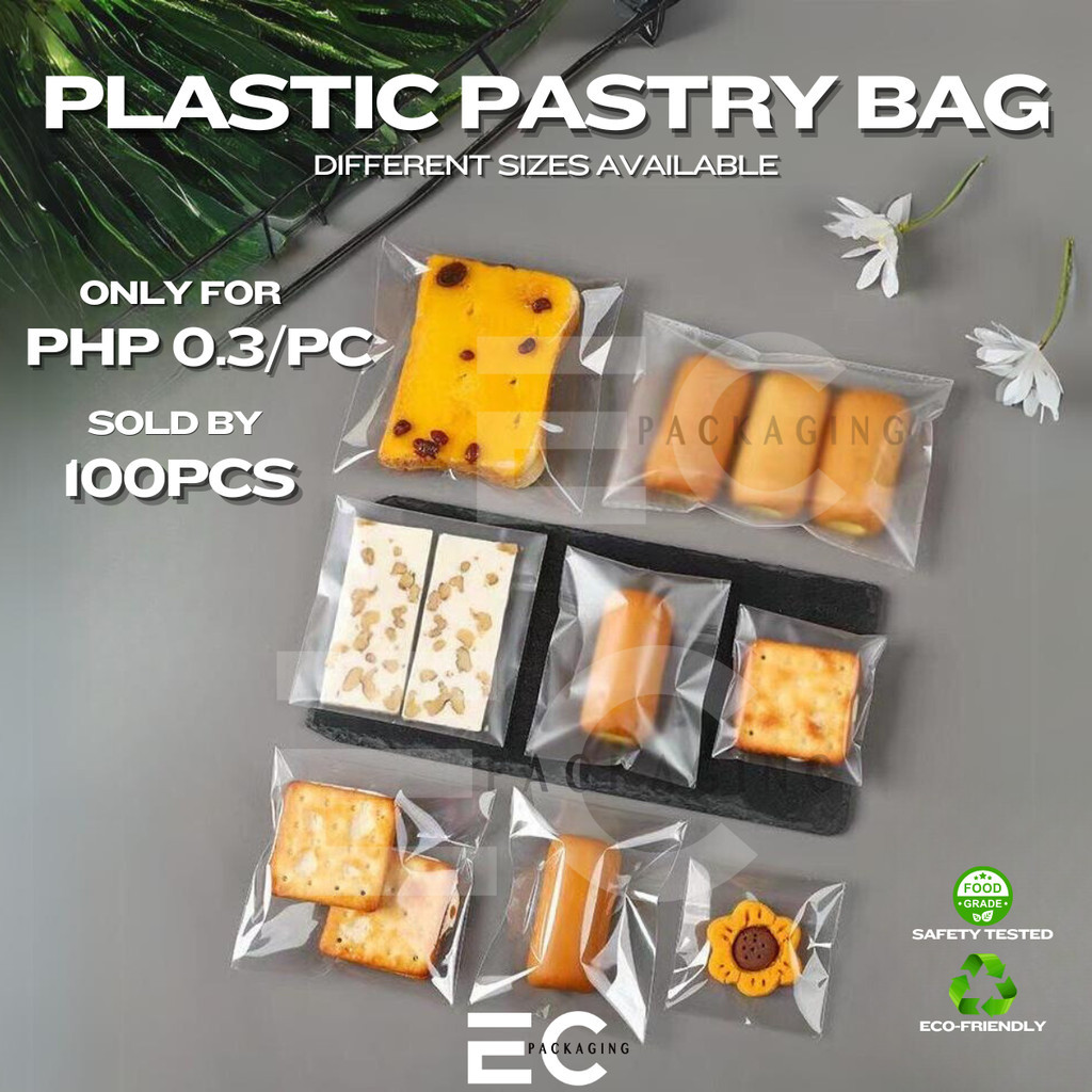 [EC] 100PCS Plain Clear Frosted Matte Cookies/Bread Plastic Pastry Bag ...