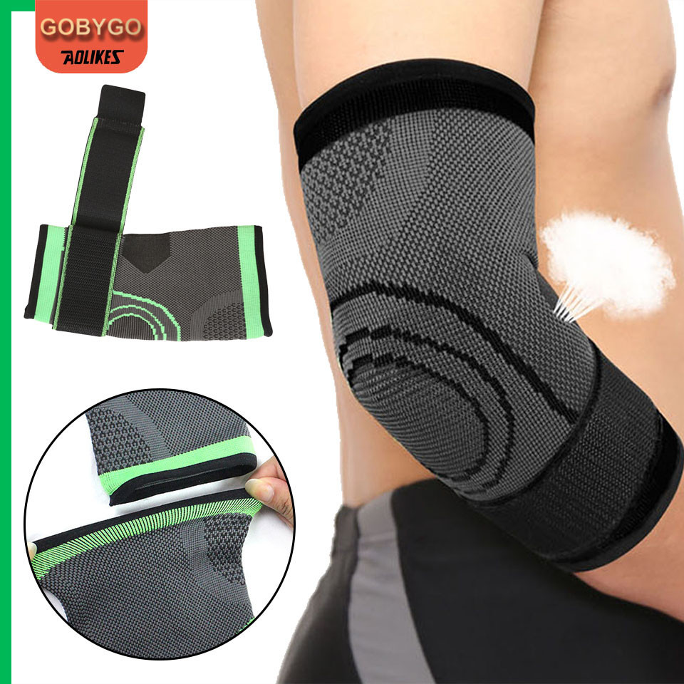 AOLIKES One Piece 3D Weaving Elastic Compression Belt Elbow Brace ...