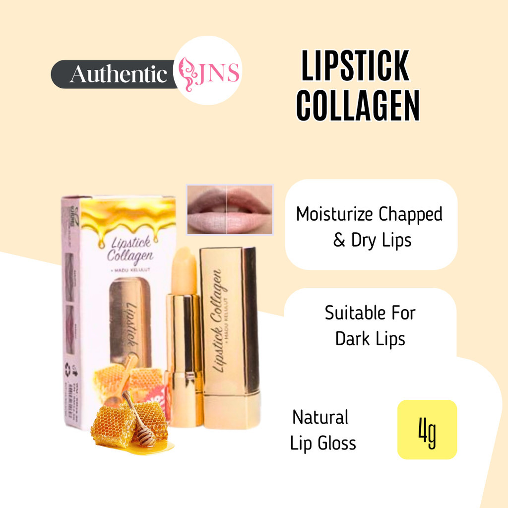 Dherbs Lipstick Collagen/Natural Lip Gloss/ Madu Kelulut (4g) | Shopee ...