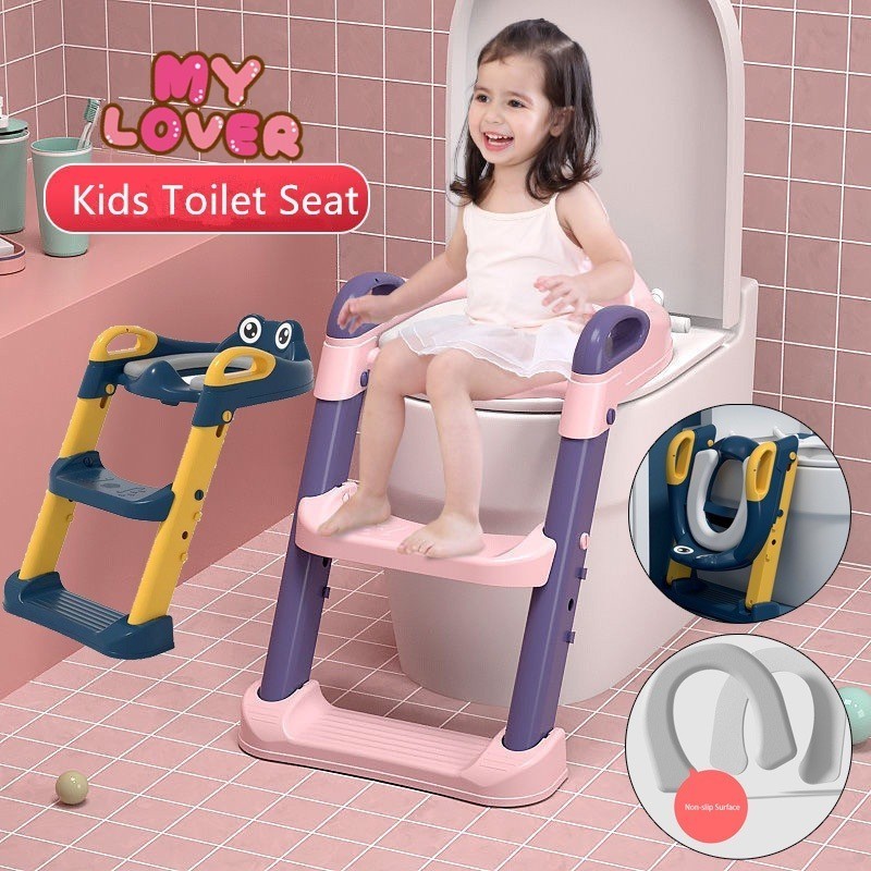 Foldable Baby Toilet Seat Kids Toilet With Adjustable Ladder Child ...