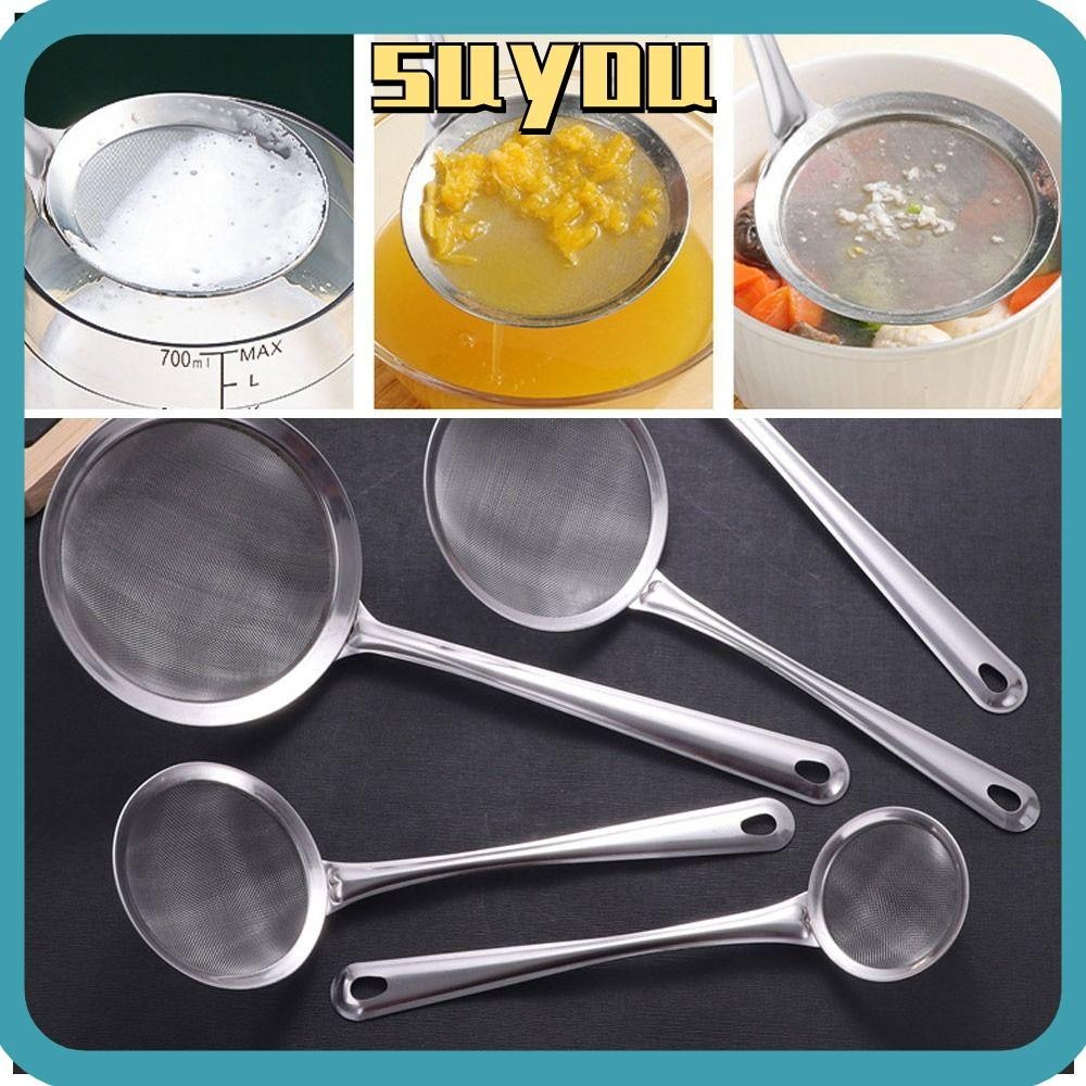 SUYO Filter Spoon Oil, Multi-functional Oil Strainer Skimmer Fine Mesh ...