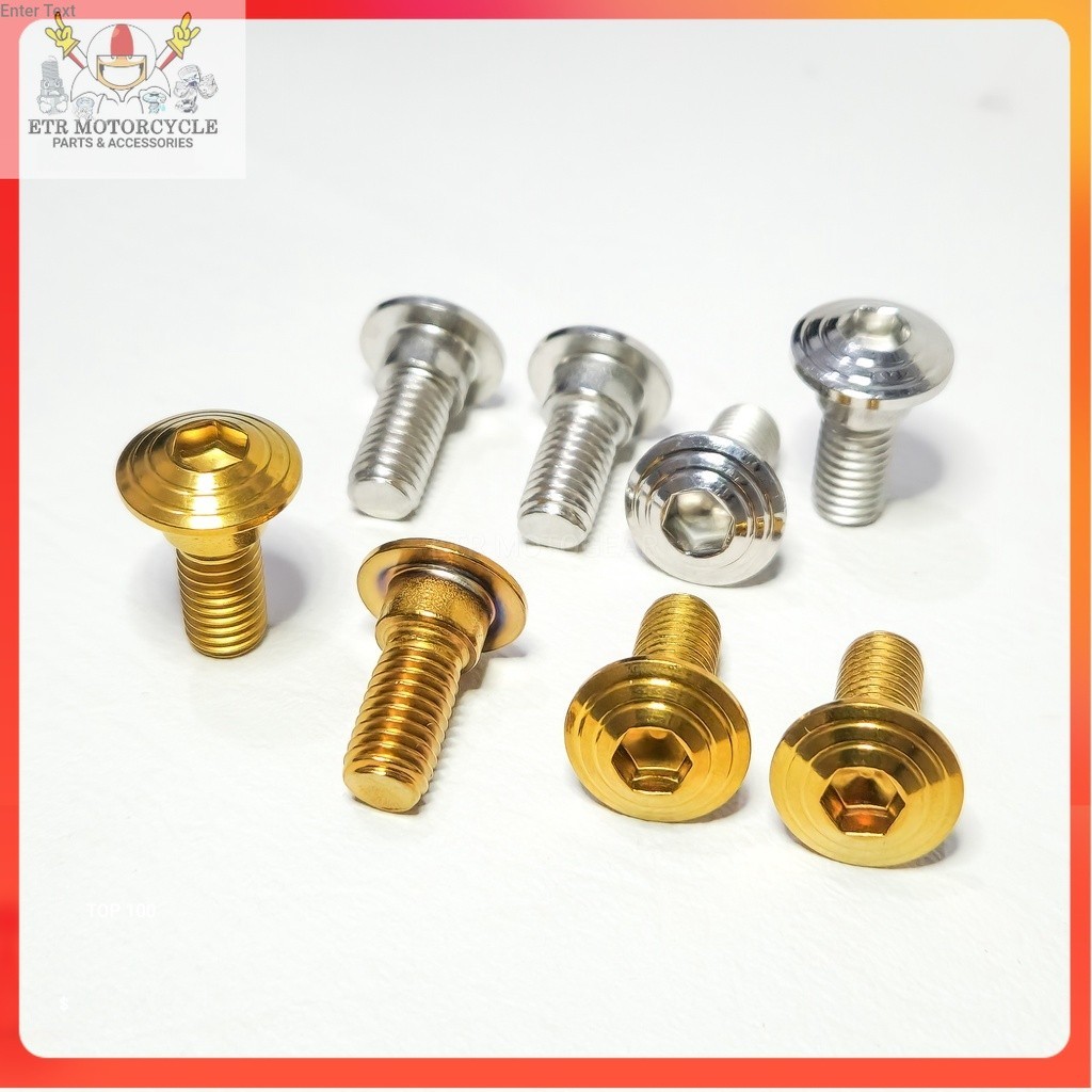 Honda Click Disc Rotor Bolt Set - Premium Gold/Silver Finish (4pcs ...