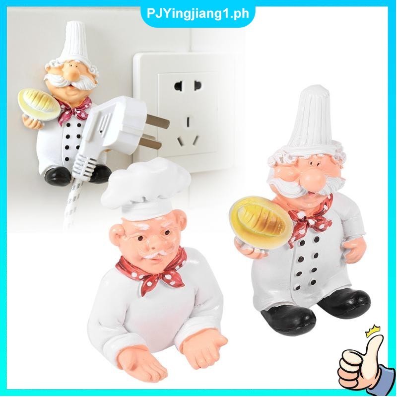2 Pcs Cartoon Chef Plug Holder Organizer Wire Cable Organizer Storage ...