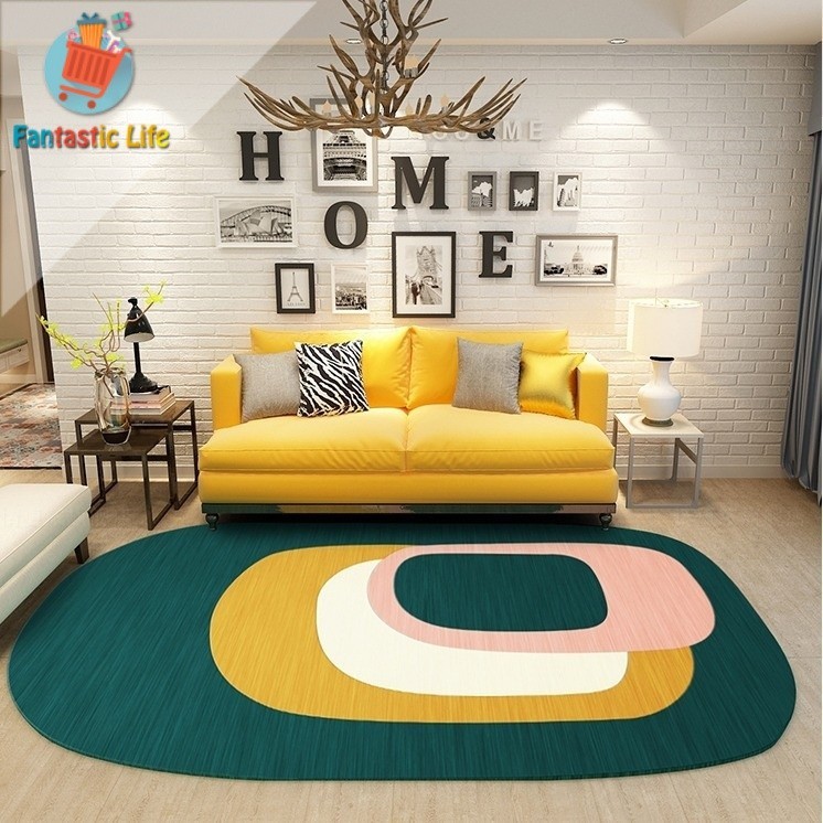 Nordic Living Room Carpet Oval Carpet Home Carpet Modern Style Carpet ...