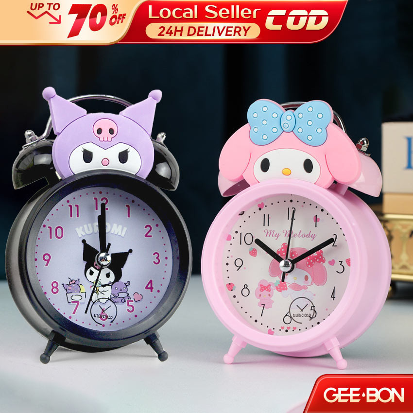 GEEBON Sanrio Analog Clock Metal Silent With Light Loud Alarm Twin Bell ...