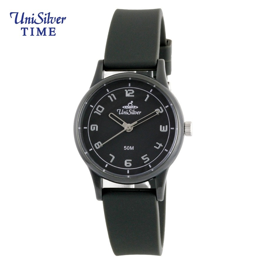 UniSilver TIME MINISTREL Women's Extra Small Analog Silver/Gray Rubber ...