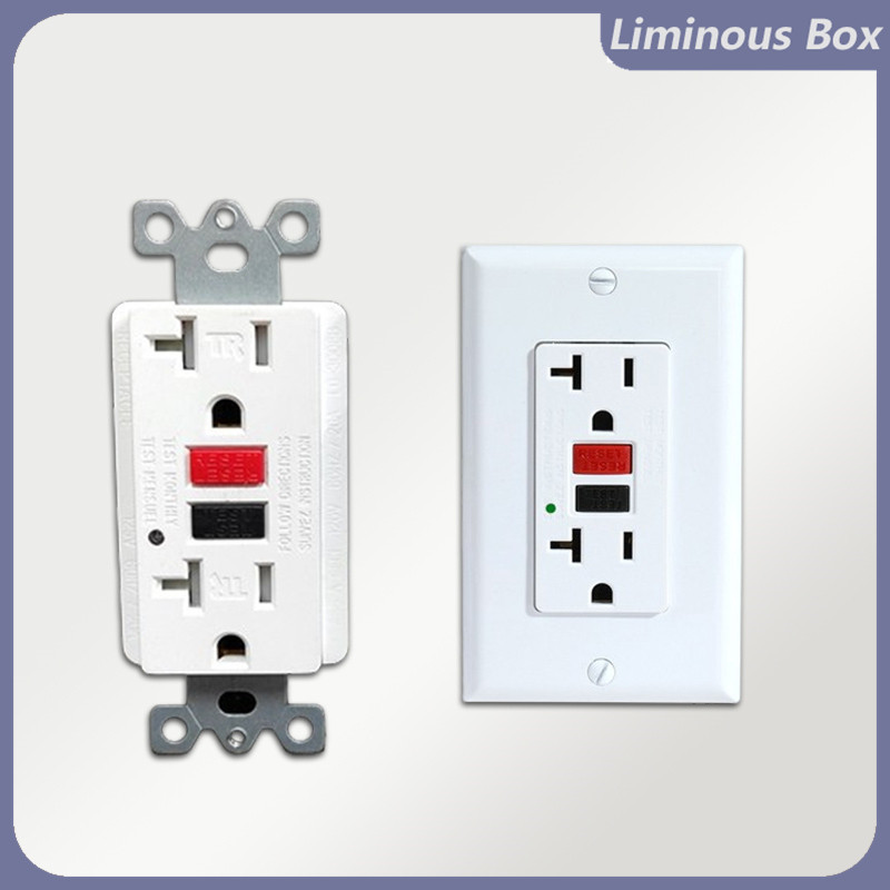 2-Gang GFCI Duplex Safety Outlet Switch 20A 250v Universa Outlet With ...