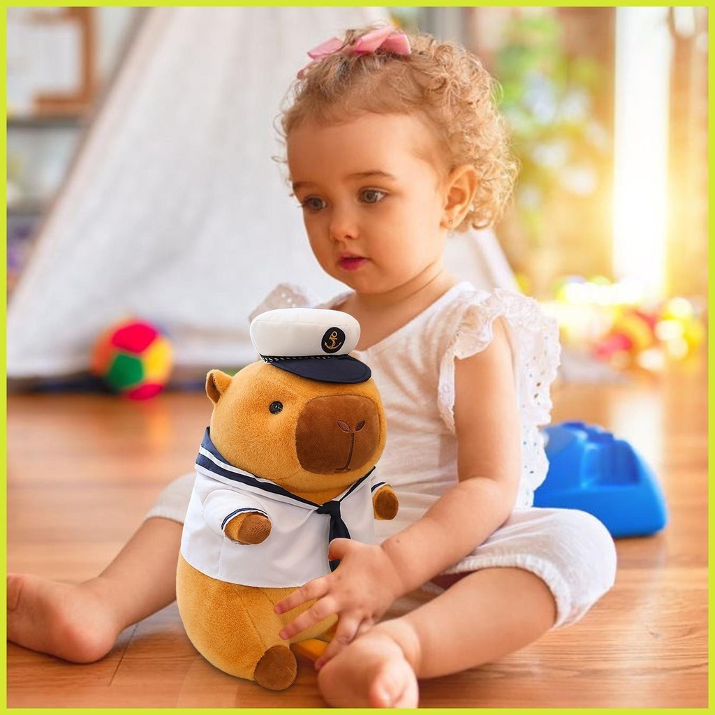 Stuffed Capybara Cute Stuffed Animal Kawaii Navy Sailor Suit Capybara ...