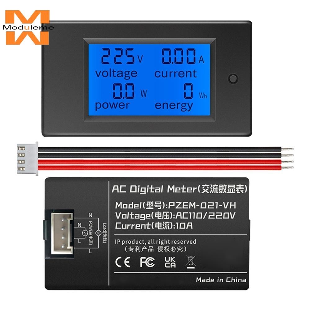 PZEM-021/061-VH AC80-260V 10A/100A Multi-function Digital Power Tester ...