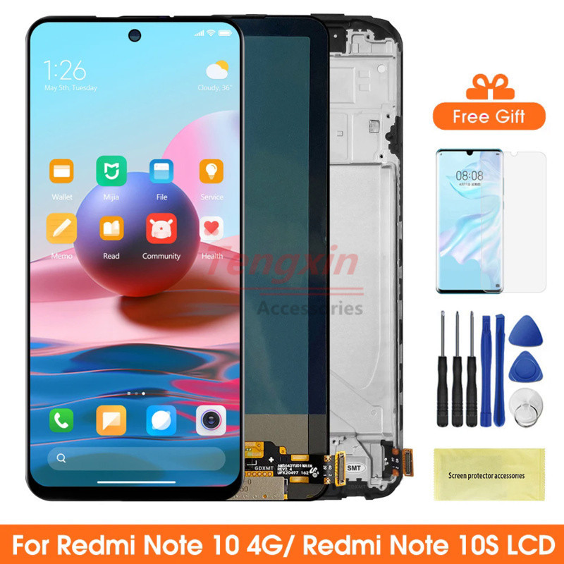 Super AMOLED Screen For Xiaomi Redmi Note 10 M2101K7AI LCD Display With Touch Screen Digitizer ...