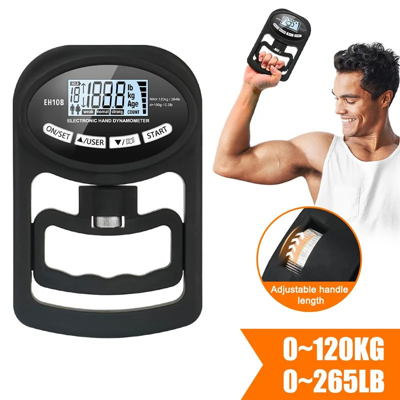 Grip Strength Tester 268Lbs/120Kg Digital Hand Dynamometer Grip ...