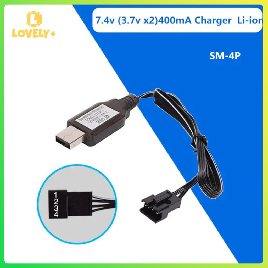 Dc 3.6v-7.2v Rc Battery Pack High Quality 7.4v Sm-4p Usb Battery Cable Charger | Shopee Philippines